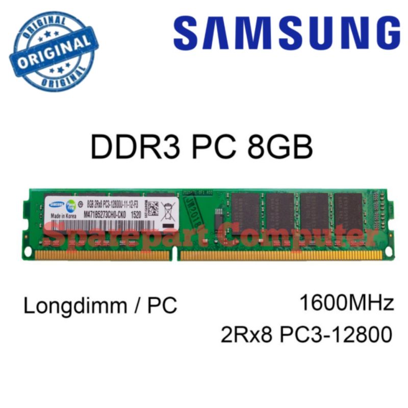 RAM DDR3 8GB PC 12800/1600MHz RAM ดั้งเดิม PC/COMPUTER DDR3 8GB ...