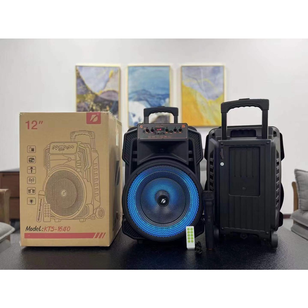 ลำโพงบลูทูธรุ่น KTS-1666 /KTS1640ดอกใหญ่15นิ้ว ตัวใหญ่ มีคันชักและล้อ ...