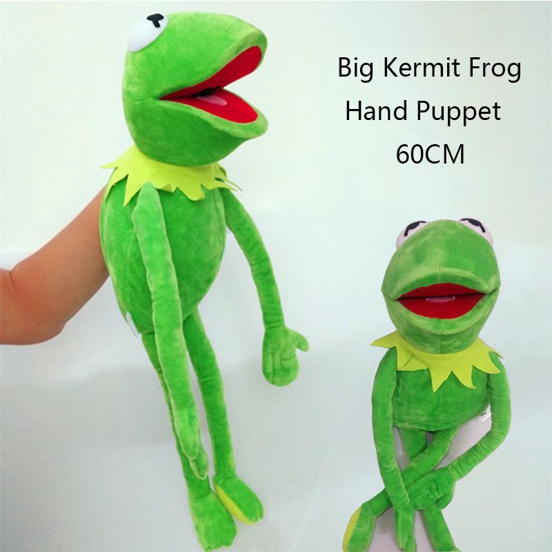 ☄ 60cm Big Full Body Kermit the Frog Hand Puppet Soft Plush Toy Kids ...