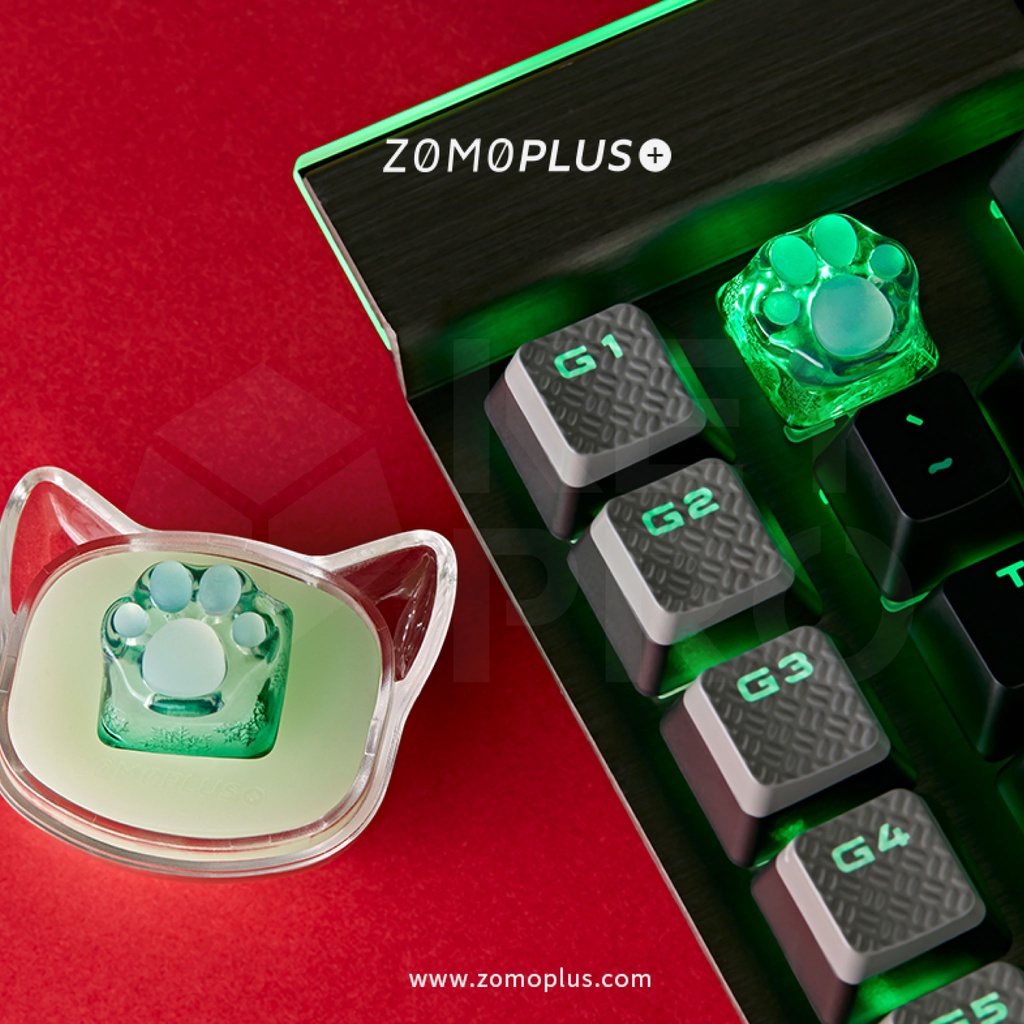[ZM3] คีย์แคป ZOMOPLUS อุ้งเท้าแมว ไฟลอด สีเขียว เกล็ดหิมะ ZOMO Artisan ...
