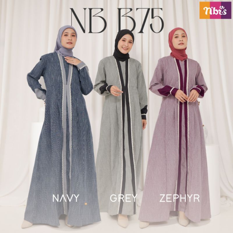 Nibras NB B75 - NAVY - สีเทา - ZEPHYR ใหม่ล่าสุด GAMIS 2022 BY NBRS | Shopee Thailand