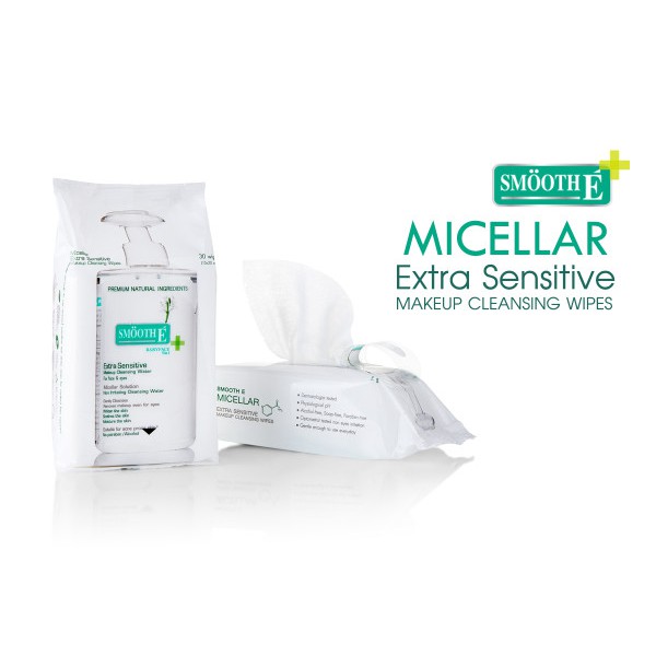 Smooth E Micellar Extra Sensitive Makeup Cleansing Wipe (30 แผ่น ...