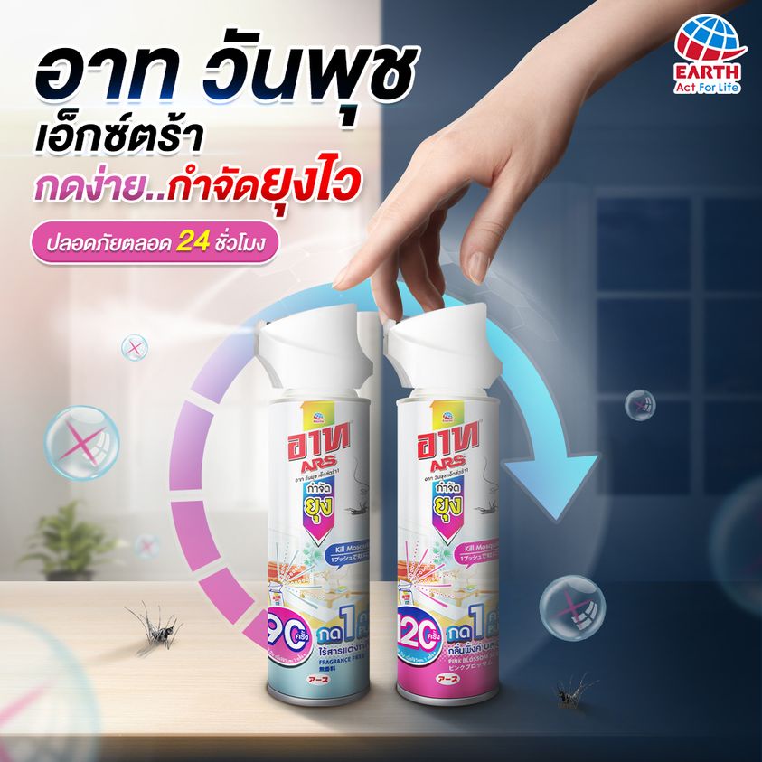 อาท วันพุช เอ็กซ์ตร้า 1กลิ่นพิ้งค์ บลอสซั่ม120วัน ARS ONE PUSH XTRA1 PINK BLOSSOM 120 DAYS ...