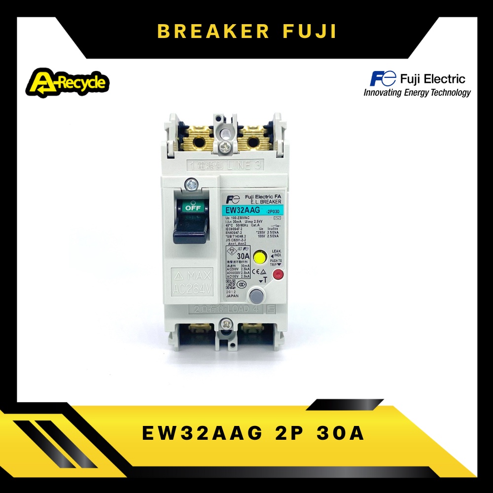 FUJI ELCB EW32AAG 2P 30A /30mA BREAKER | Shopee Thailand