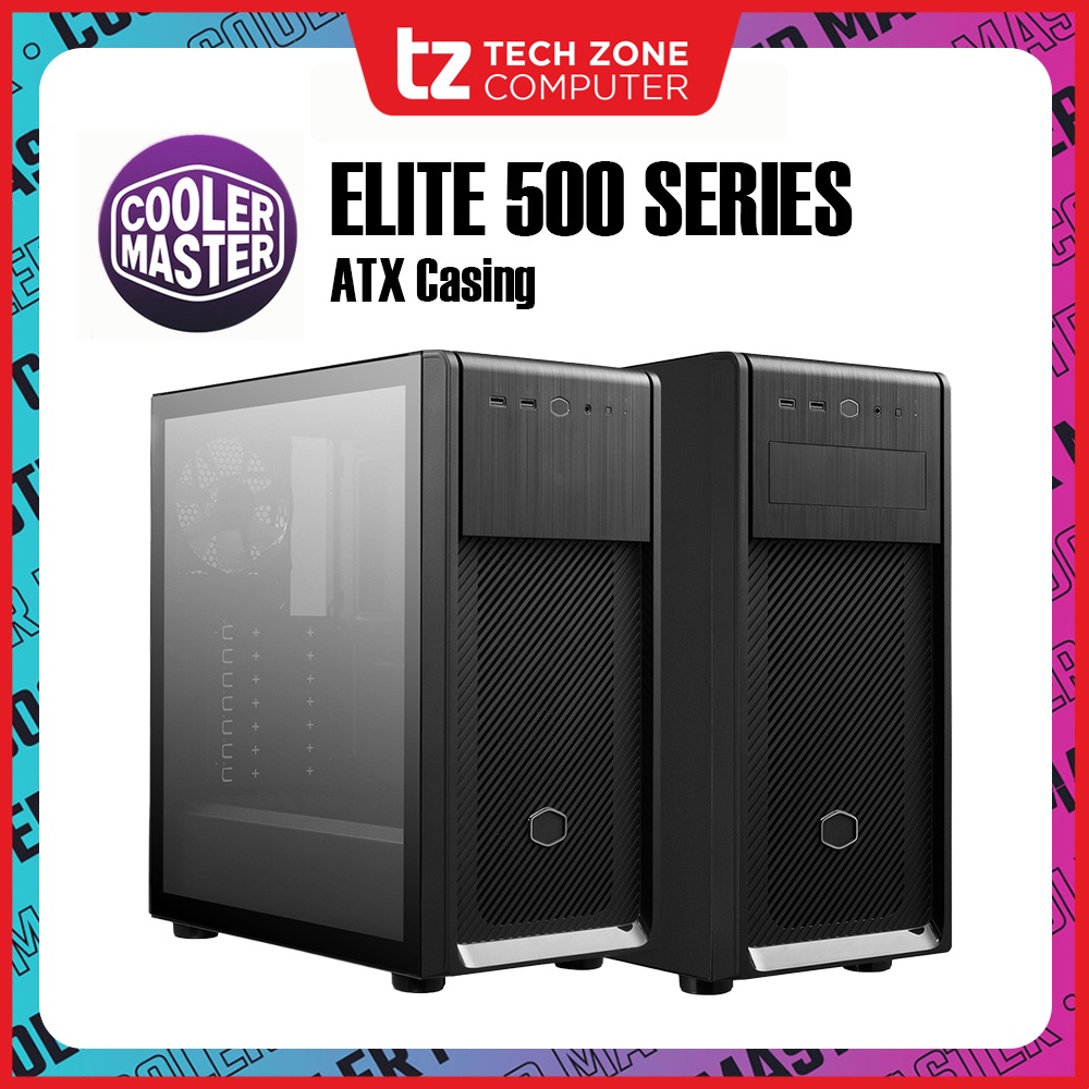 เคส Cooler Master Elite 500 ATX, รองรับหม้อน้ํา 360 มม. (กระจกนิรภัย ...