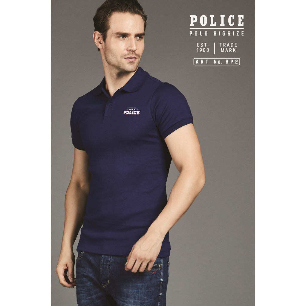 เสื้อโปโล Police Bigsize ทรง Slim fit พอดีตัว ผุ้ชาย/ผู้หญิง สีดำ,กรม,ขาว,เทา (BP2) | Shopee ...