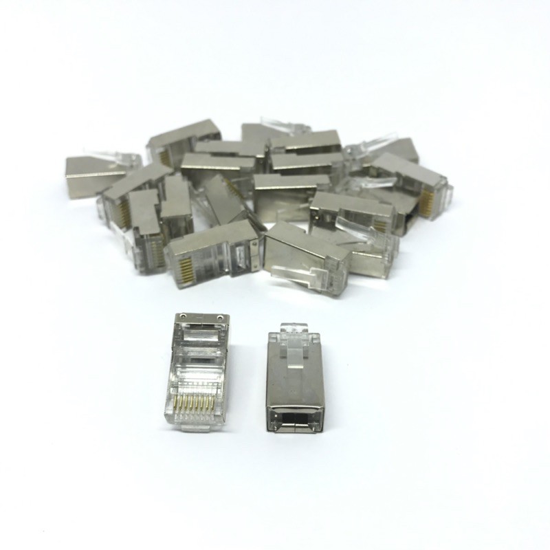 RJ-45 (8 Pin) ผู้-เมีย (ตัวเปลือย,สายดิน,เหล็ก) เเพ๊คละ10ตัว | Shopee Thailand