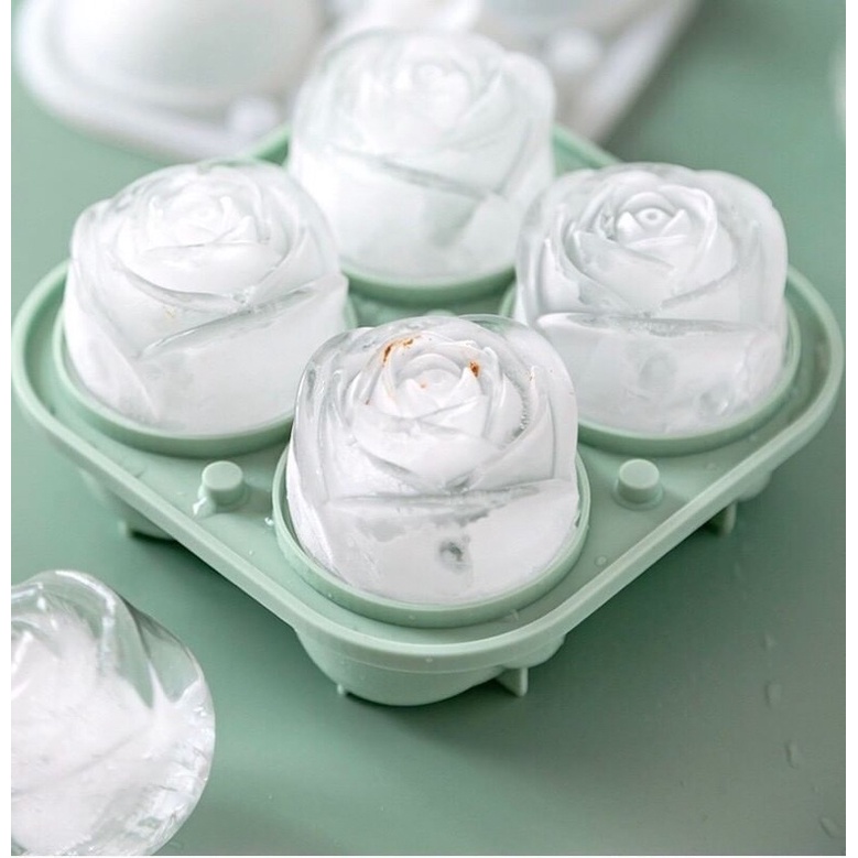 Silicone ice rose บล็อค ซิลิโคน ทำน้ำแข็ง รูปกุหลาบ(คละสี) | Shopee ...