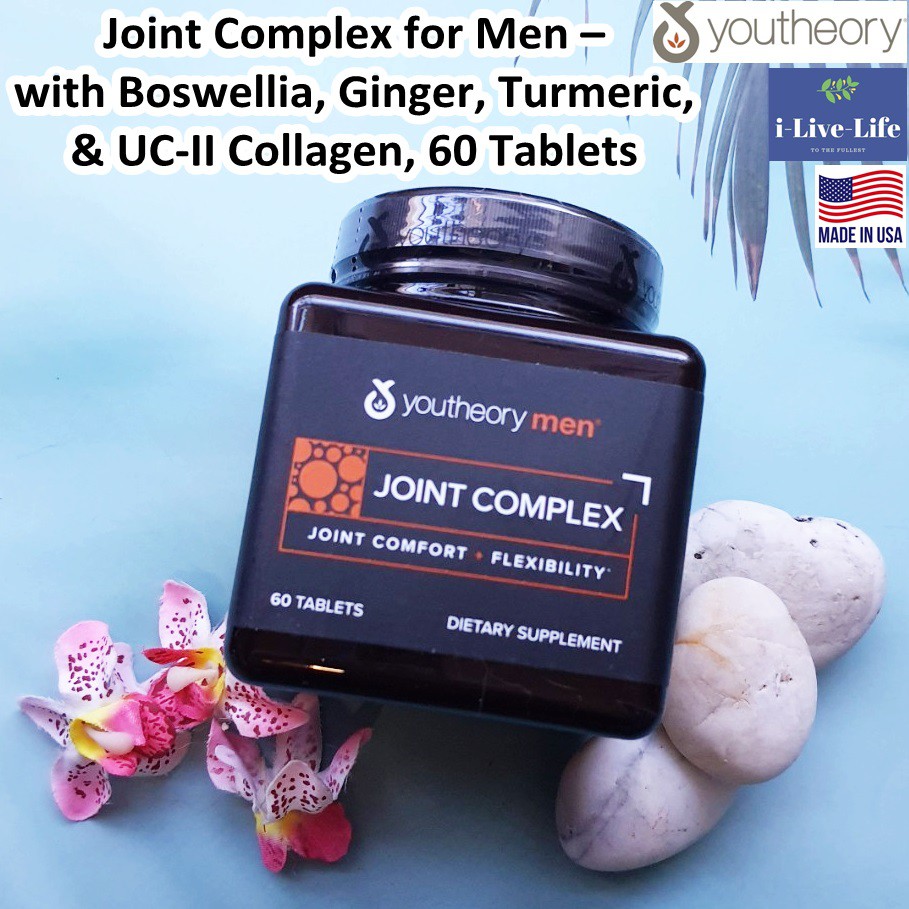 Joint Complex for Men with Boswellia Ginger Turmeric & UC-II Collagen 60 Tablets - Youtheory ...