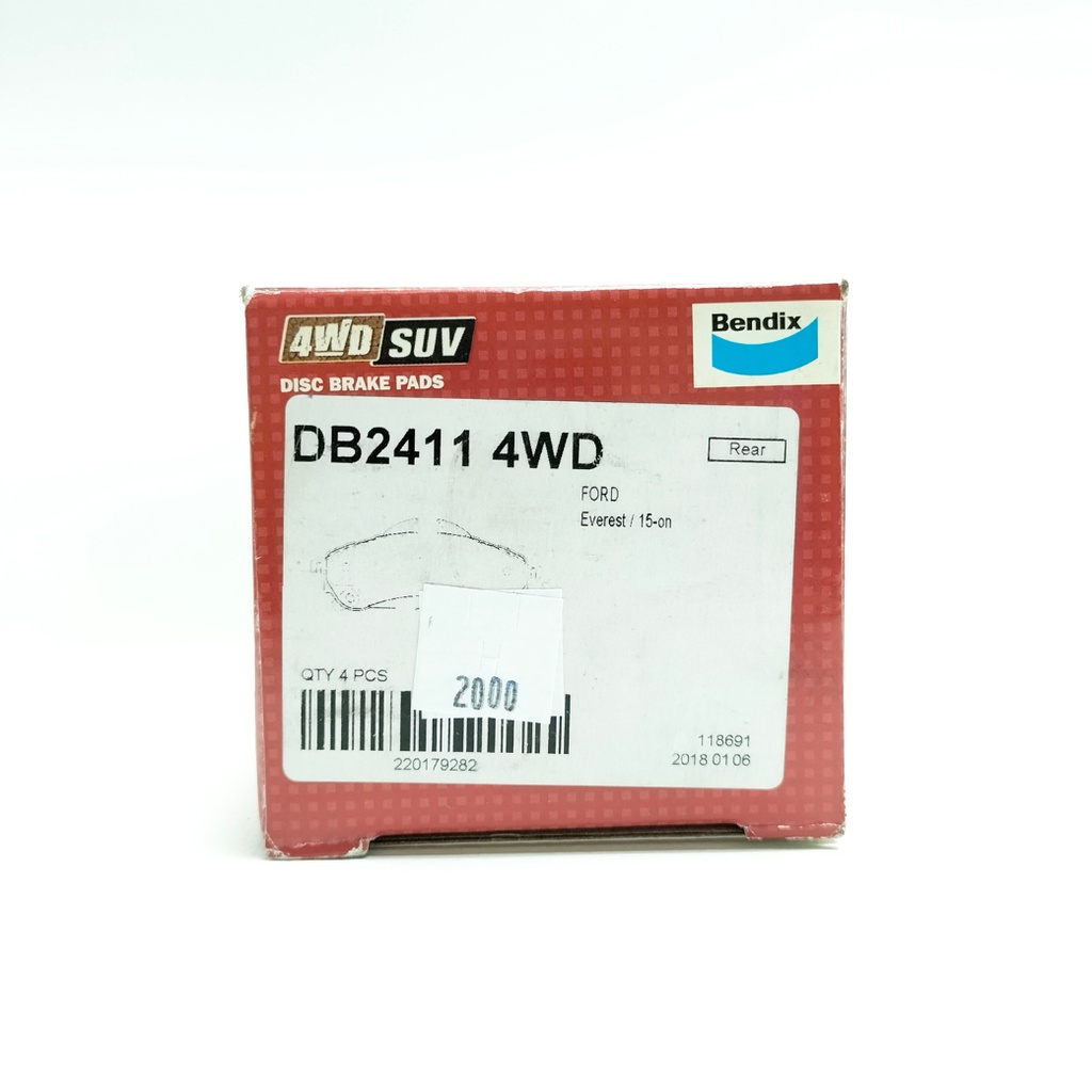 ผ้าเบรก Bendix รุ่น 4WD SUV // DB2411 4WD (FRONT) สำหรับรถ :ฟอร์ด ...