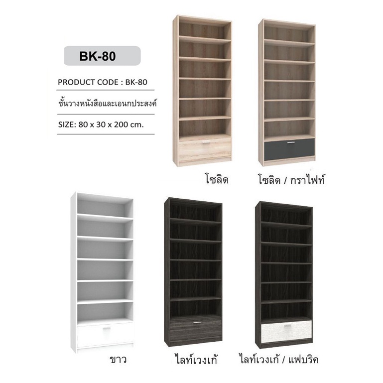 BK-80 ชั้นวางหนังสือ 80 ซม.สูง 200 ซม.(สินค้าแพ็คกล่อง) | Shopee Thailand