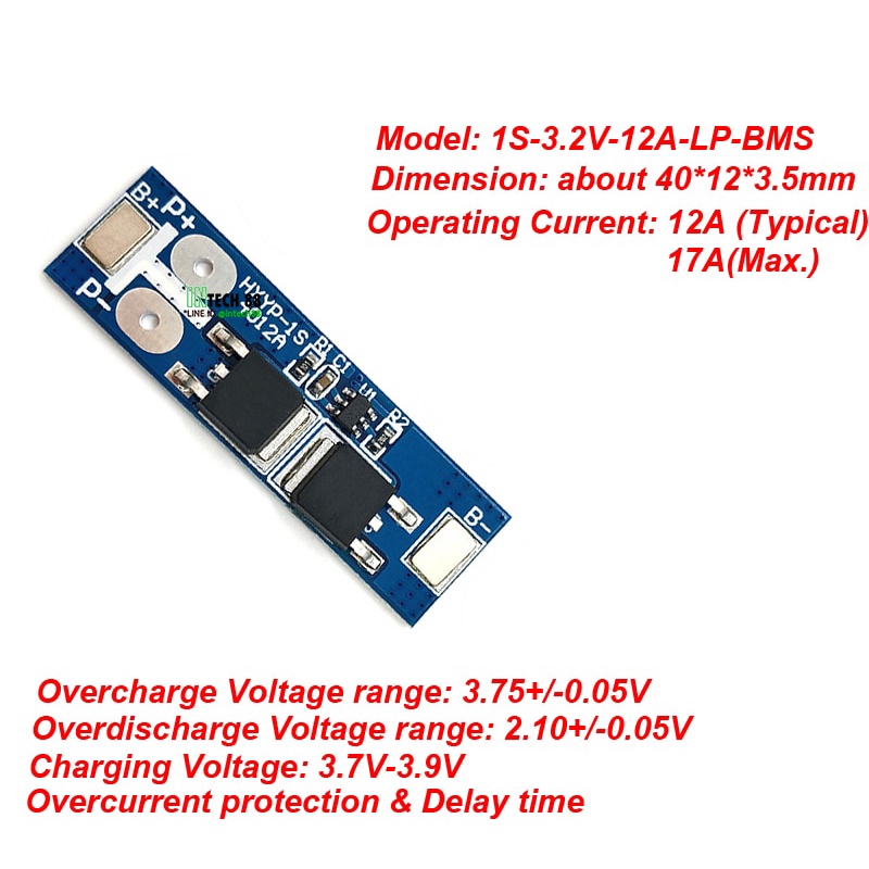 BMS Lifepo4 1S 3.2V Protection Board 4A 12A 20A | Shopee Thailand