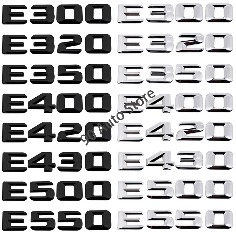 สติกเกอร์โลหะ รูปตัวอักษร ตัวเลข 3D E300 E320 E350 E400 E420 E430 E500 E550 สําหรับติดตกแต่ง ...