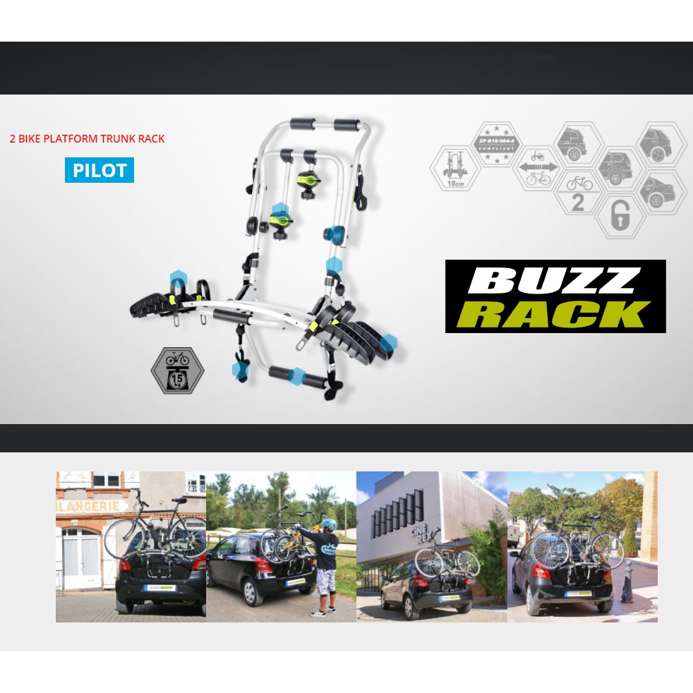 แร็คบรรทุกจักรยานติดท้ายรถ แขวนได้ 2 คัน BUZZRACK PILOT Car Bike Rack ...