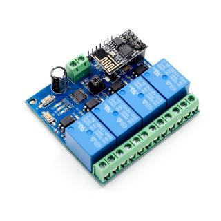 สวิทช์ควบคุมระยะไกล 12v ESP 8266 ESP-01 4 Channel WIFI Relay 12V ESP8266 ESP-01 4 Channel Wifi ...