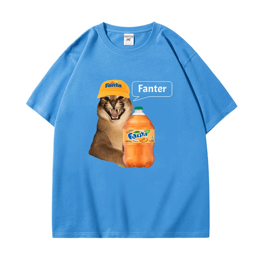 เสื้อยืดแขนสั้น พิมพ์ลายการ์ตูนแมว Floppa Meme Fanter แฟชั่นฤดูร้อน ...