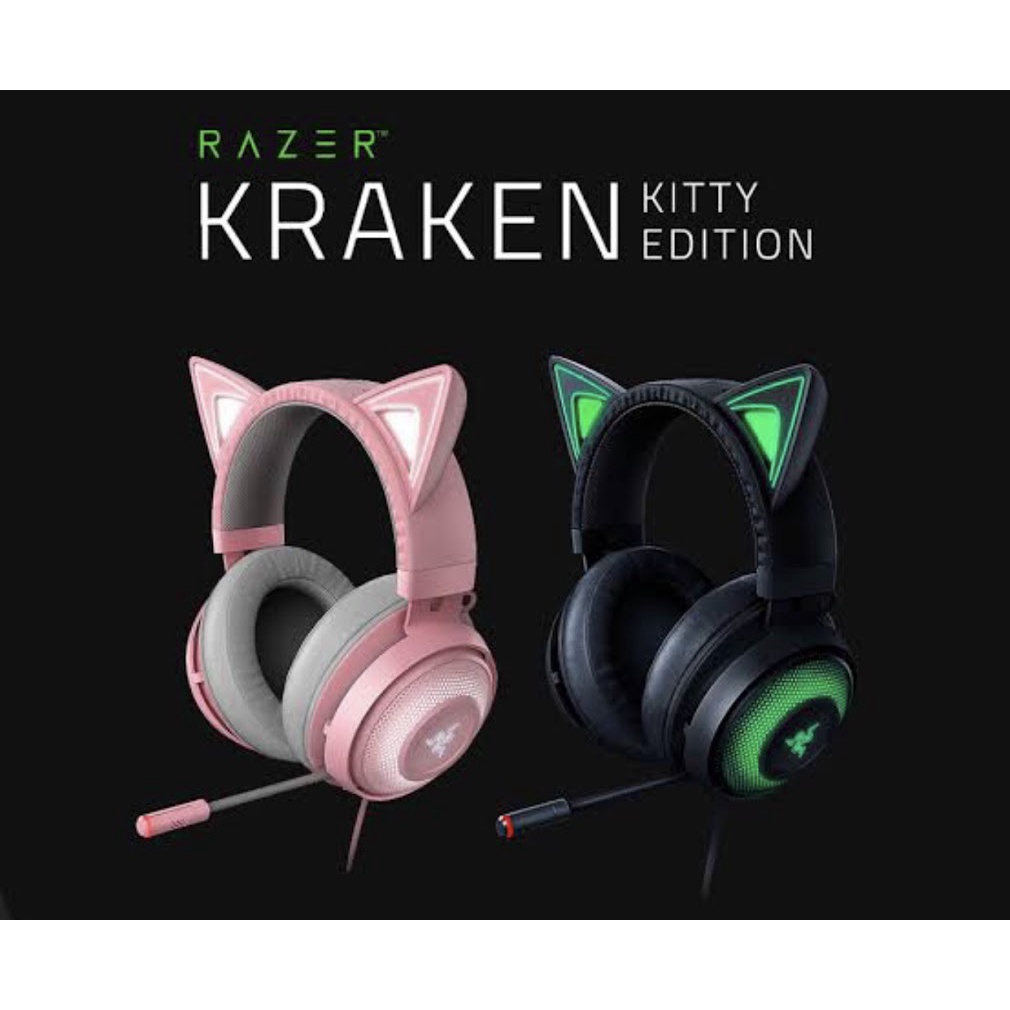 พร้อมส่ง ของแท้100% Razer Gaming Headset Kraken Kitty Quartz Edition ...
