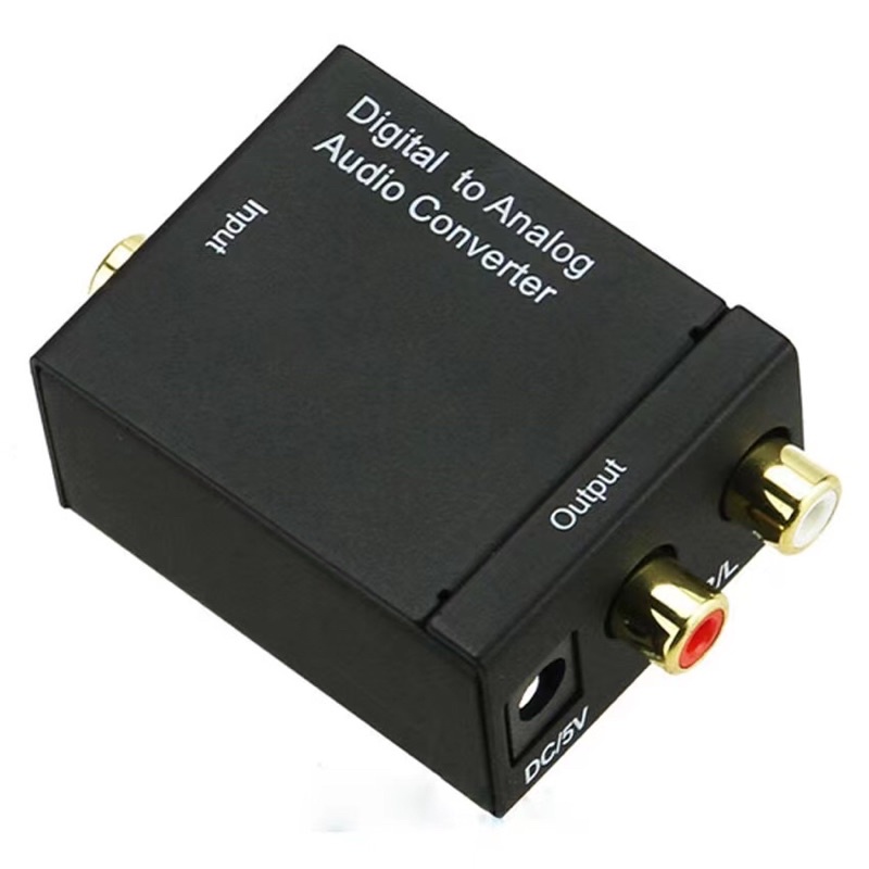 Digital To Analog ตัวแปลง Coaxial Optical To AV พร้อม Adapter จ่ายไฟ 5V ...
