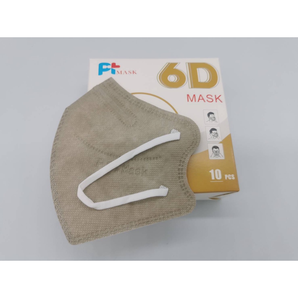 หน้ากากอนามัย 6D PT-MASK 1กล่อง 10 ชิ้น งาน5ชั้น มีกรองงานเวียดนาม ของ ...