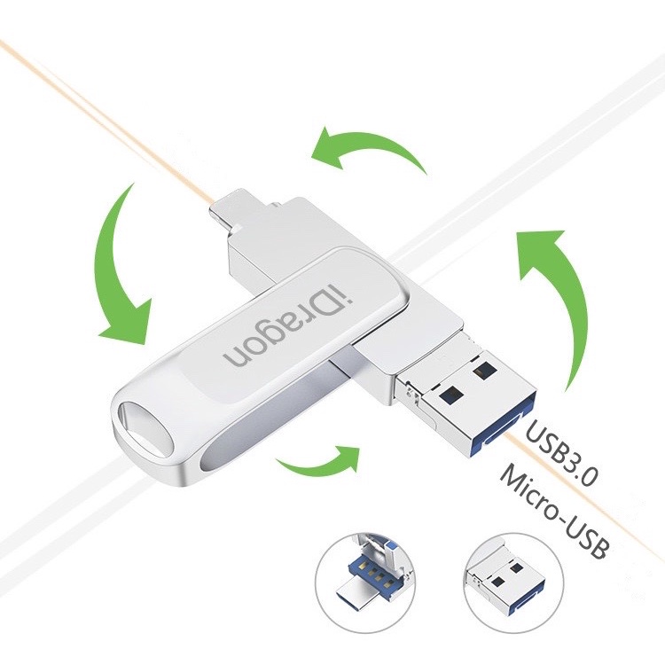 iDragon Super High Speed USB3.0 แฟลชไดรฟ์ เก็บข้อมูล ของแท้ 32GB,64GB ...