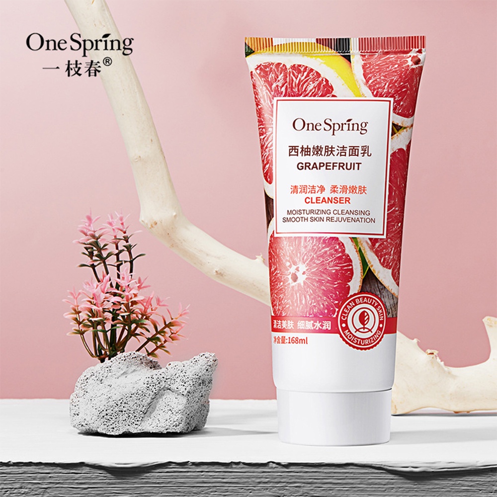 One Spring คลีนเซอร์ โฟมล้างหน้า ขนาด 168ML (4 สุตร ลูกพีช อโวคาโด้ ส้มโอ น้ำนม) โฟมล้างหน้าสูตร ...