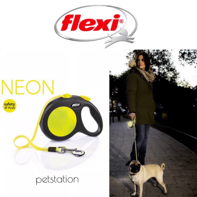 Flexi Neon ตลับสายจูงอัตโนมัติ | Shopee Thailand