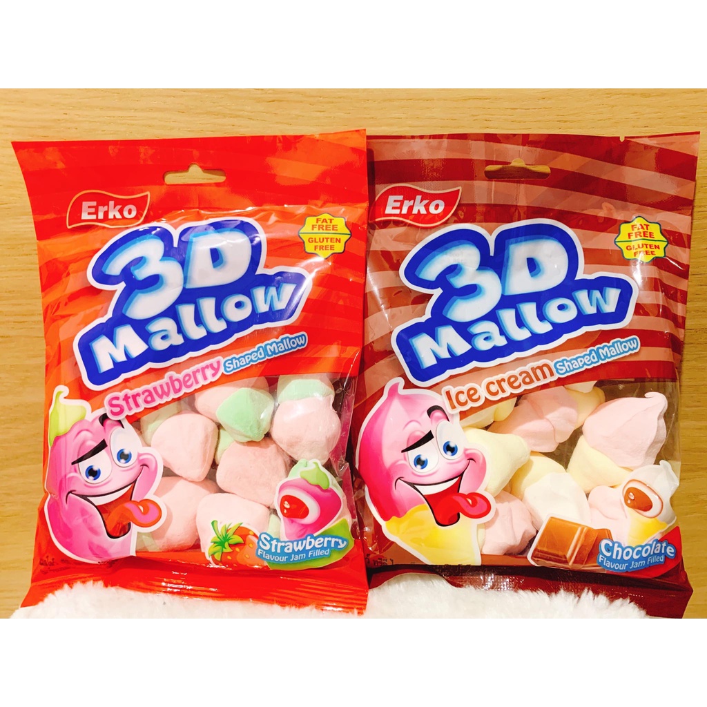 Mallow 3D Ice Cream มาร์ชแมลโลว์รูปไอศกรีม มี 2 ไส้ แยมสตรอเบอร์รี่ กับ ...