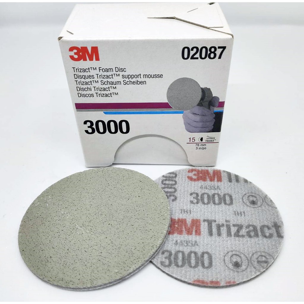 (1-4 แผ่น) 3M Trizact Foam Disc กระดาษทรายกลมไตรแซ๊ค 3นิ้ว 30272 ...