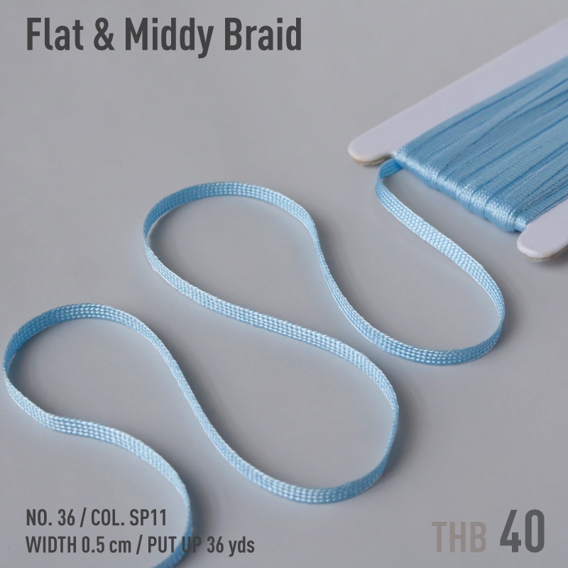 MOMOTARA No. 36 เทปถัก Braid เทปถักแบน Flat & Middy Braid ขนาด 0.5 CM ...
