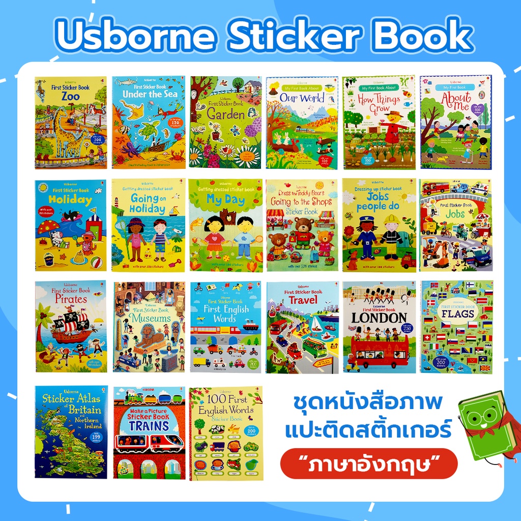 [พร้อมส่ง] Usborne sticker book หนังสือภาพสติ๊กเกอร์ หนังสือนิทานภาษา ...