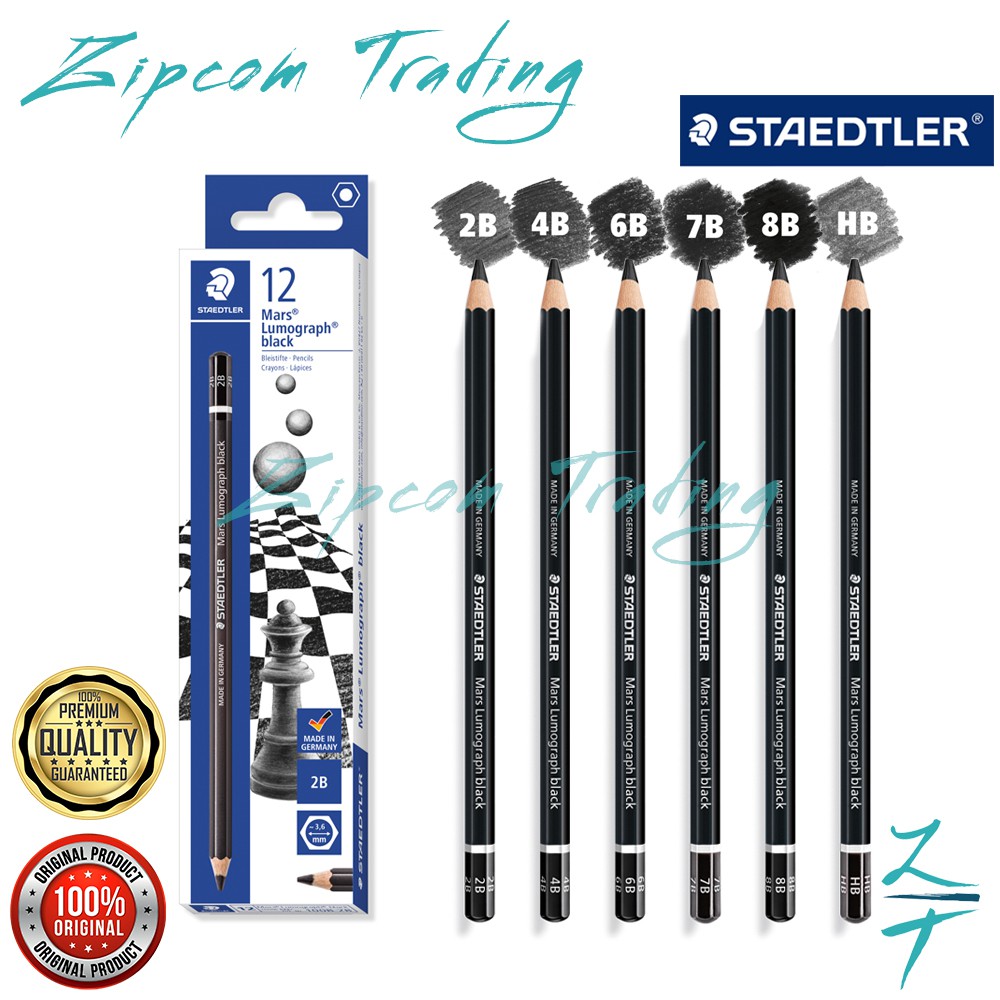 Staedtler Mars 100B Lumograph Black Pencils ( 2B/4B/6B/7B/8B ) | Shopee Thailand