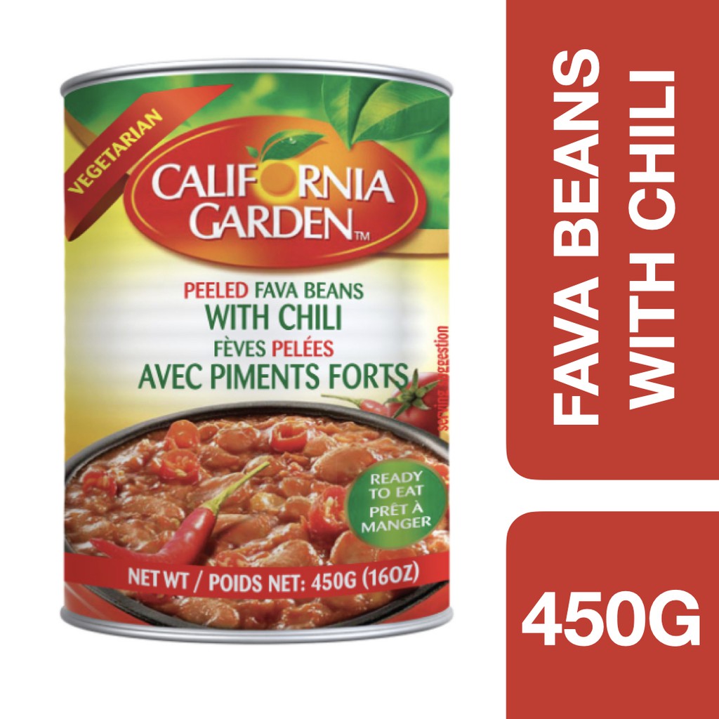 California Garden Fava Beans Peeled with Chili 450g ++ แคลิฟอร์เนีย ...