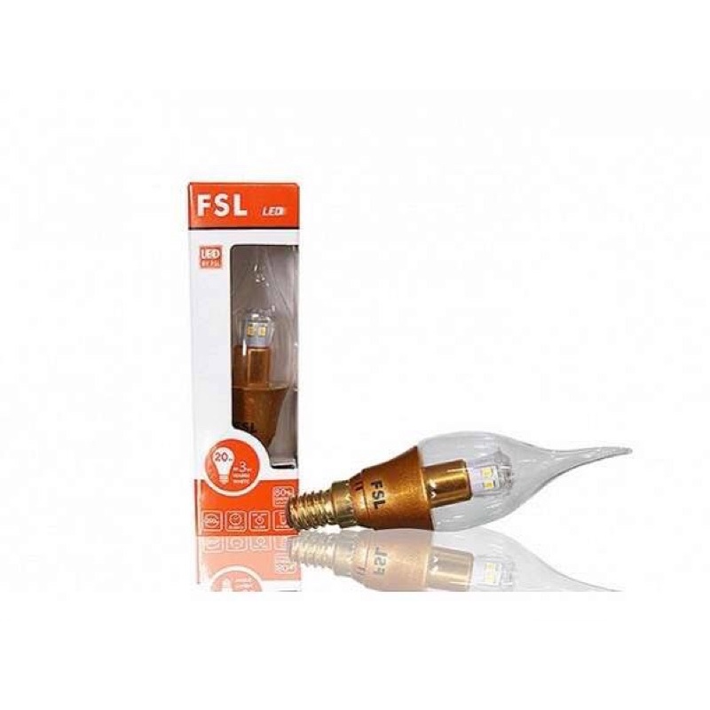 หลอดไฟ LED FSL BT35-3W หลอดจำปาเปลวไฟ ขั้วE14 แสงวอร์มไวท์ | Shopee Thailand
