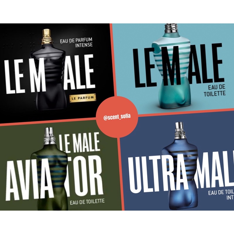 นํ้าหอมแบ่งขาย JEAN PAUL GAULTIER Le Male EDT,Aviator,Le Parfum & Ultra ...