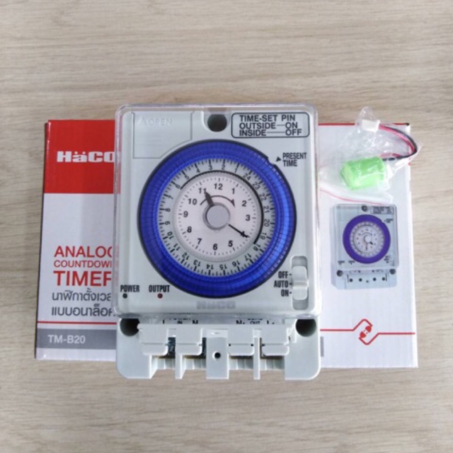 HaCO ไทม์เมอร์ นาฬิกาตั้งเวลามีแบตเตอร์รี่สำรองไฟ (Timer Switch) รุ่น TM-B20 | Shopee Thailand