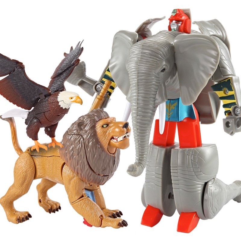 หุ่นยนต์ของเล่นBoys Transformation Robot Zoo Tiger Lion anda Eagle ...