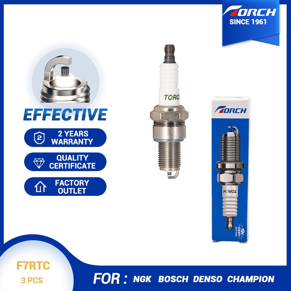 3 pcs China Original ไฟฉาย F7RTC Spark plug สําหรับ BPR7ES WR5DC WR5DP ...