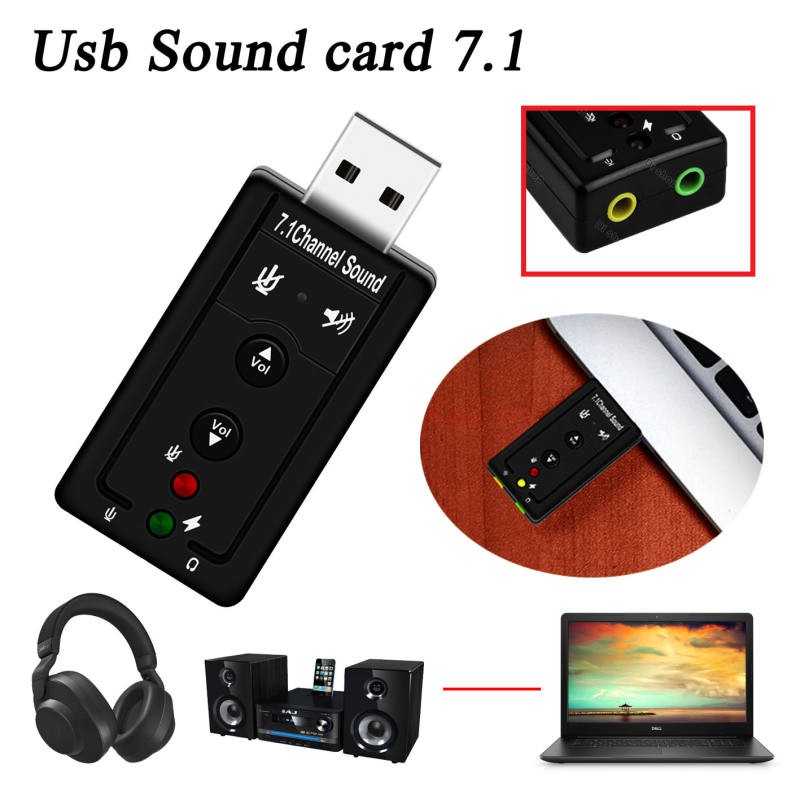 USB 2.0 3D Virtual 12Mbps External 7.1 Channel Audio Sound Card Adapter DH | Shopee Thailand
