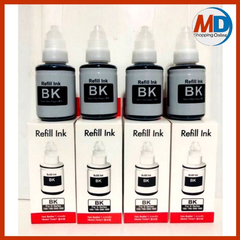หมึกเติมอิงค์เจ็ท 4 สี 790 CMYK รุ่น GI-790 BK, GI-790 C, GI-790 M, GI ...