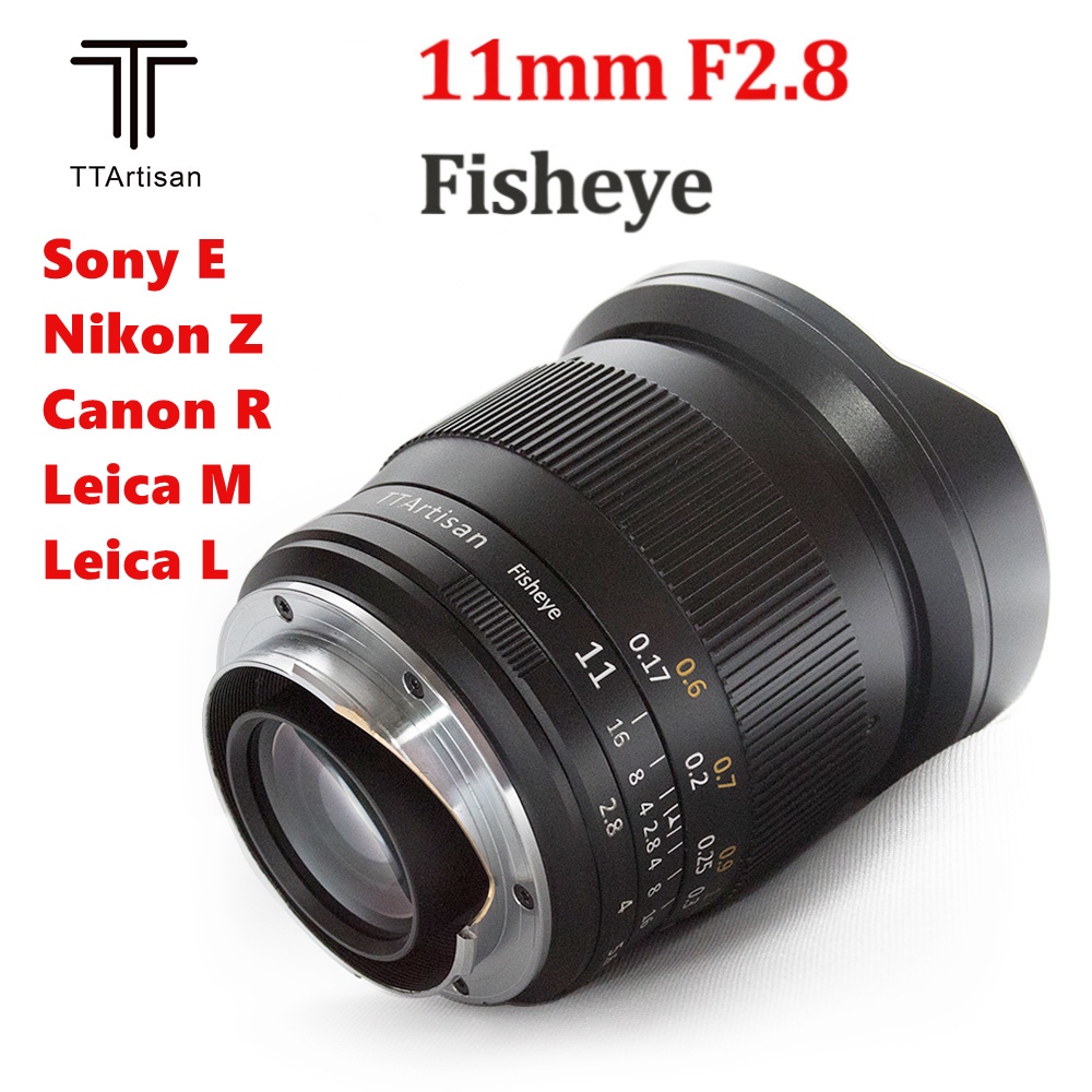 TTArtisan 11mm F2.8 Full Fame Ultra-Wide Fisheye เลนส์สำหรับ Sony E mount A7II A7RII A7SII A6300 ...