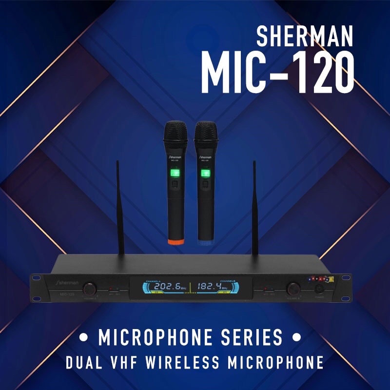 Sherman MIC-120 UHF ไมโครโฟนไร้สาย ไมค์ลอยเสียงดี สำหรับพูดและร้องเพลง ...