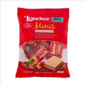 Loacker Mini Napolitaner 80g ล็อกเกอร์มินิเฮเซลนัทเวเฟอร์ | Shopee Thailand