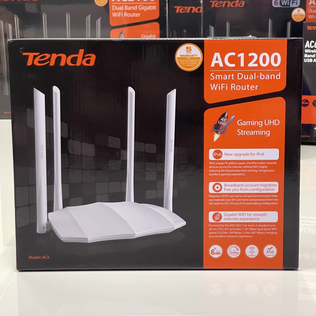 ส่งฟรี ส่งไว สินค้าอยู่ไทย เร้าเตอร์ Tenda รุ่น AC5 AC1200 Smart Dual ...