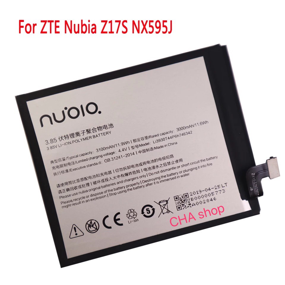 แบตZ17s แบตเตอรี่ ZTE Nubia Z17S NX595J Li3930T44P6h746342 3000mAh Battery for ZTE Nubia Z17S ...