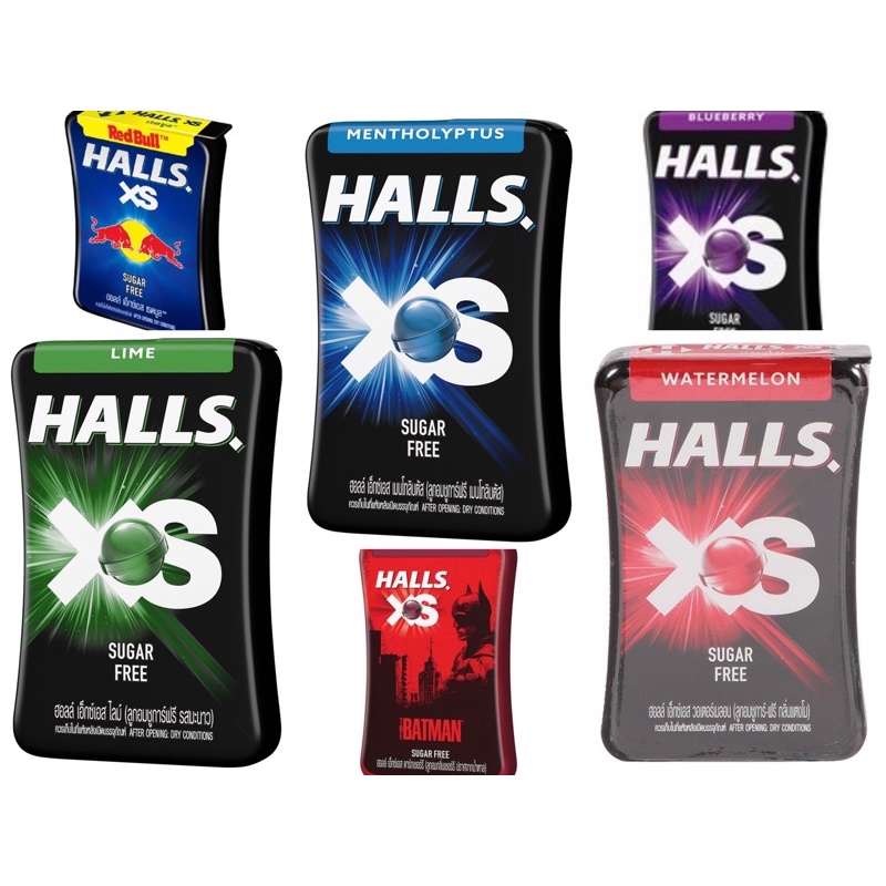 แท้ พร้อมส่ง Halls XS Sugar Free Candy 13.8g. ฮอลล์ เอ็กซ์เอส ลูกอมชู ...