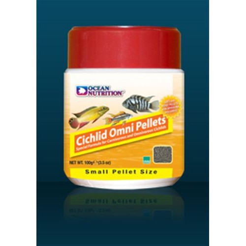 อาหารปลาน้ำจืด ยี่ห้อโอเชี่ยน นูทริชั่น Cichlid Omni Pellets Small 100g ...