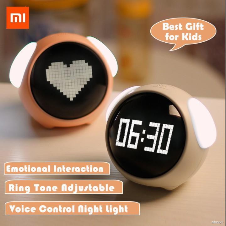 Youpin Xiaomi Cute Expression Pixel Alarm Clock,ไฟ LED ควบคุมด้วยเสียง ...