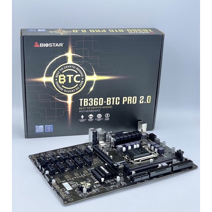 Biostar 12 GPU TB360 BTC Pro 2.0 Mainboard Cryptocurrency mining เมนบอร์ด ไบโอสตาร์ ขุดเหรียญ ...