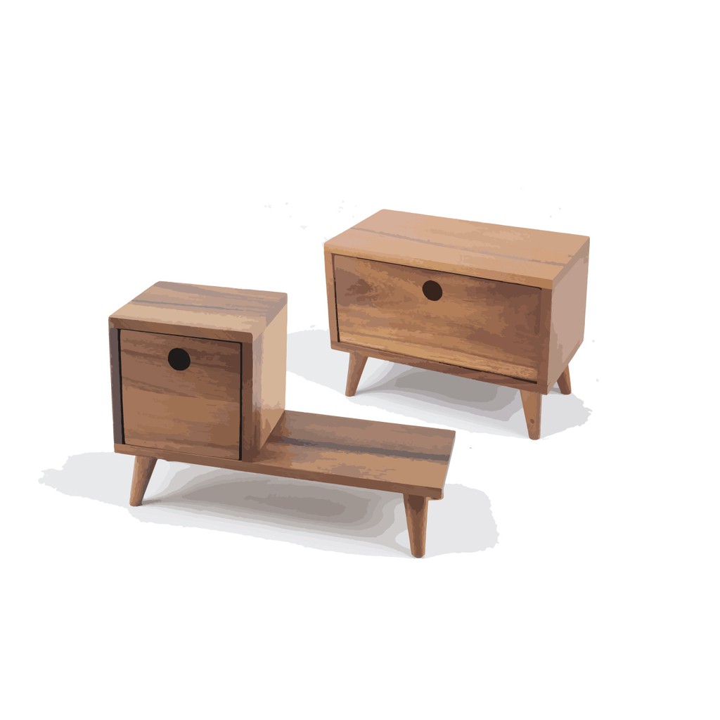 Mori No Naka ลิ้นชัก ตั้งโต๊ะ MINI LEGGED DRAWER จากไม้แท้ มี 2 แบบ | Shopee Thailand