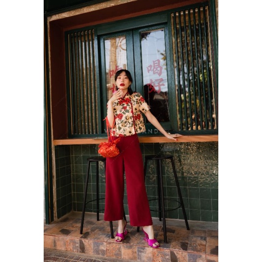 VSHOP Set กี่เพ้าลายดอก+กางเกง 4649 | Shopee Thailand